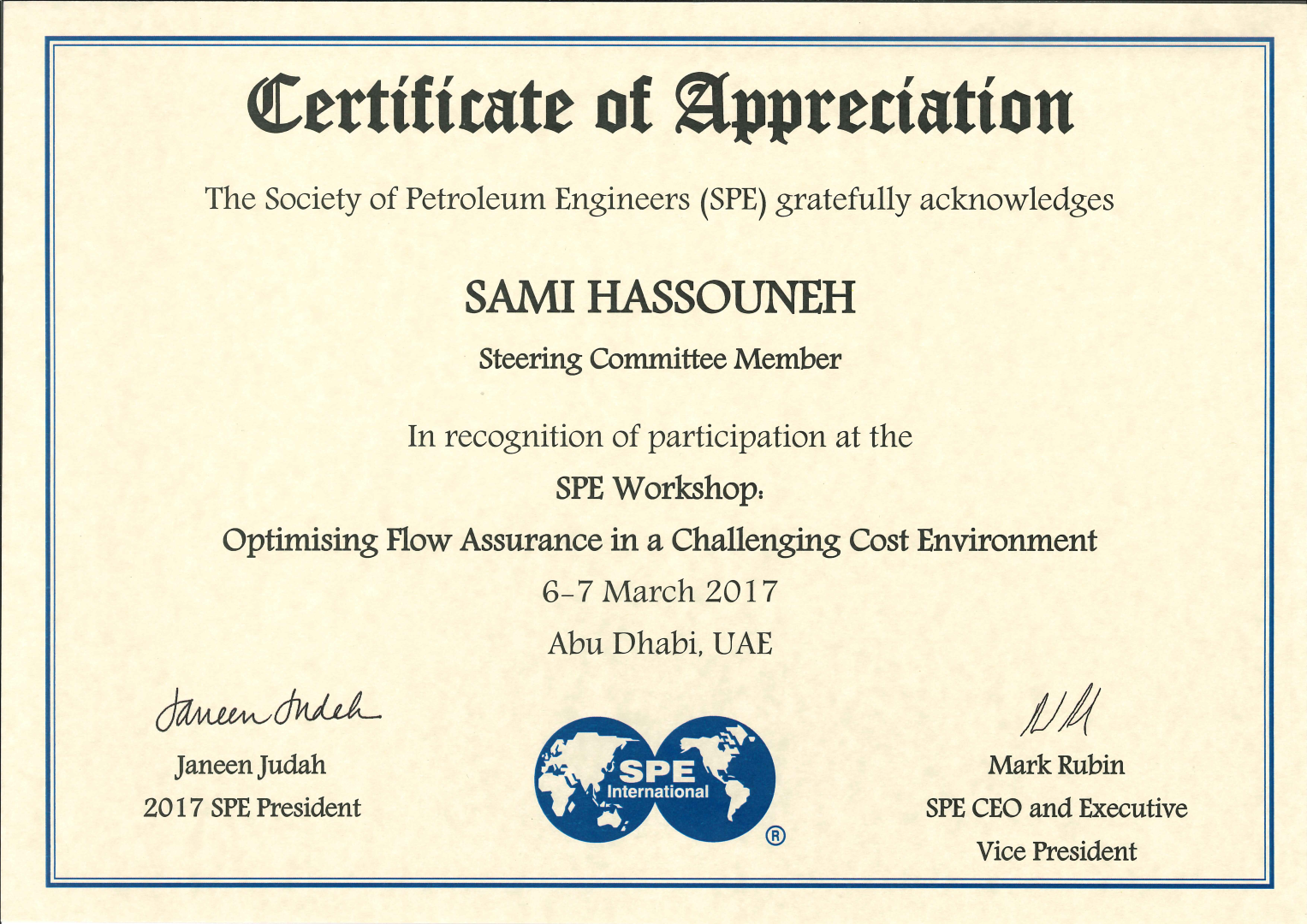 Certificates – Sami Hassouneh